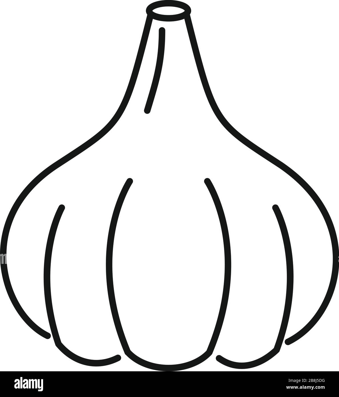 Raw garlic icon. Outline raw garlic vector icon for web design isolated ...