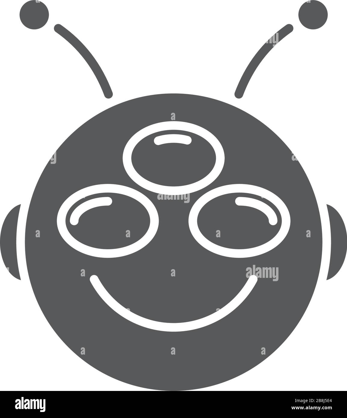 Alien emoticon vector icon symbol isolated on white background Stock ...