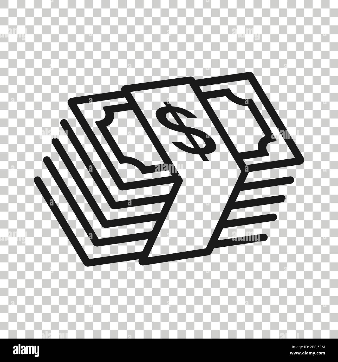 Money stack icon in flat style. Exchange cash vector illustration on ...