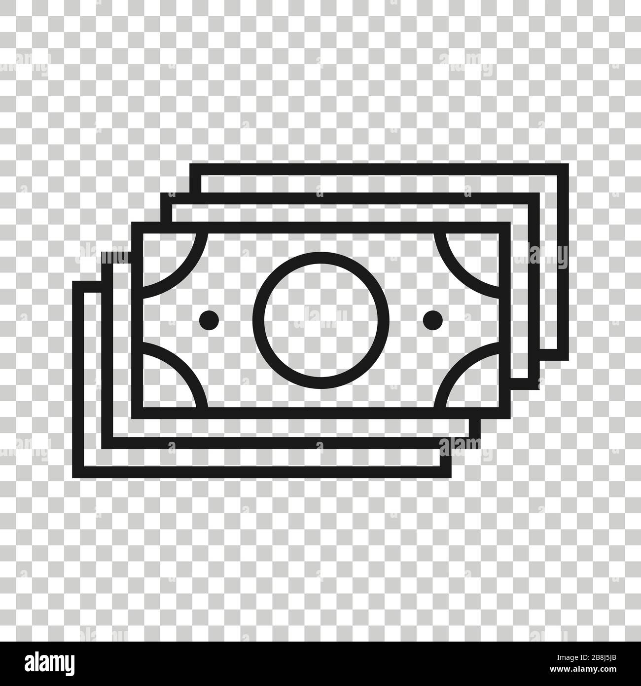 Money stack icon in flat style. Exchange cash vector illustration on ...
