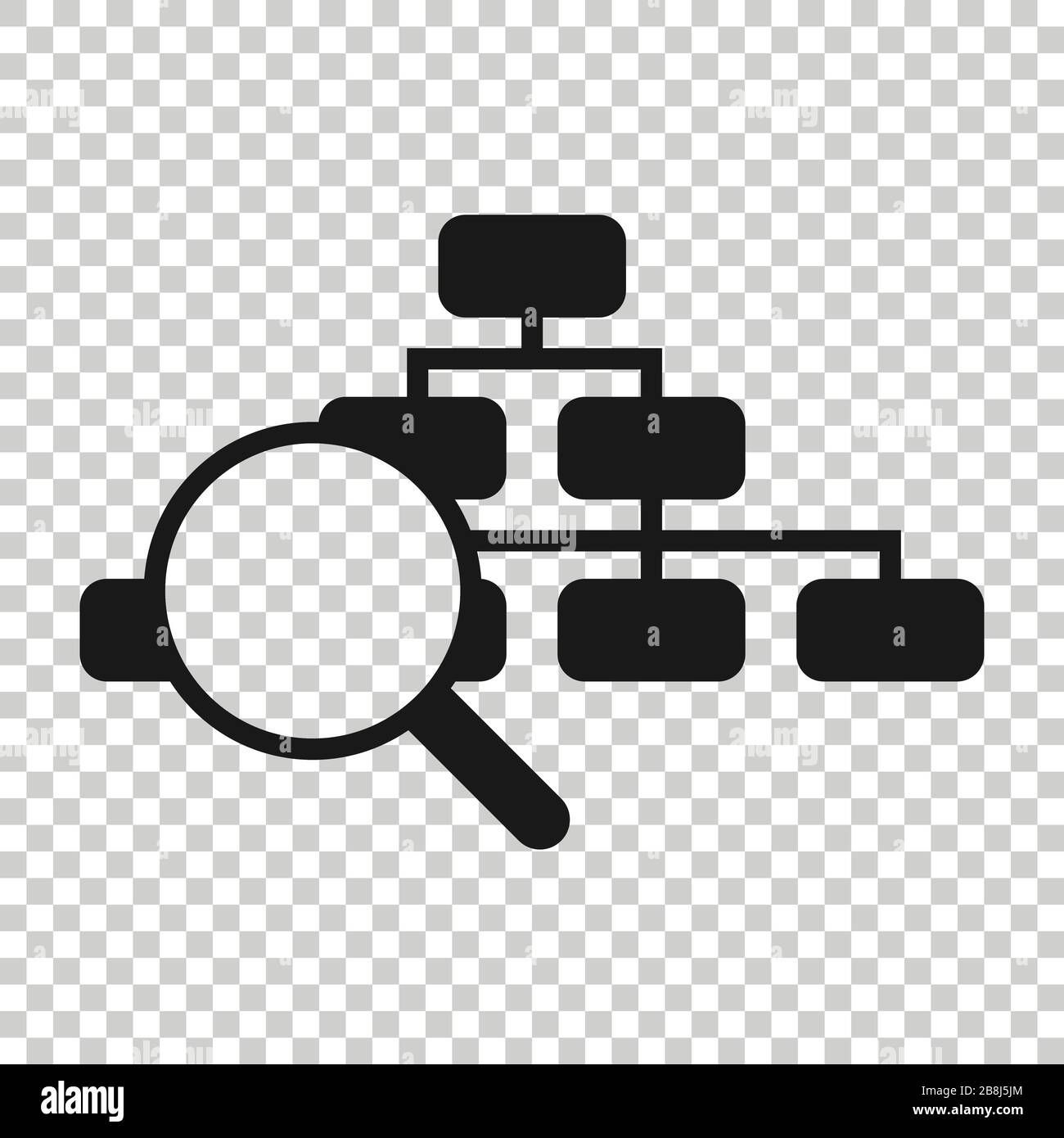 Hierarchy diagram icon in flat style. Structure search vector ... Hierarchy diagram icon in flat style. Structure search vector ...