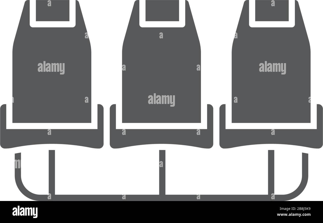 Airplane seats vector icon symbol isolated on white background Stock ...