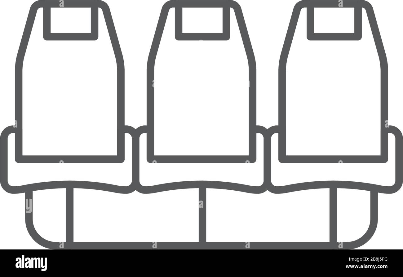 Airplane seats vector icon symbol isolated on white background Stock ...