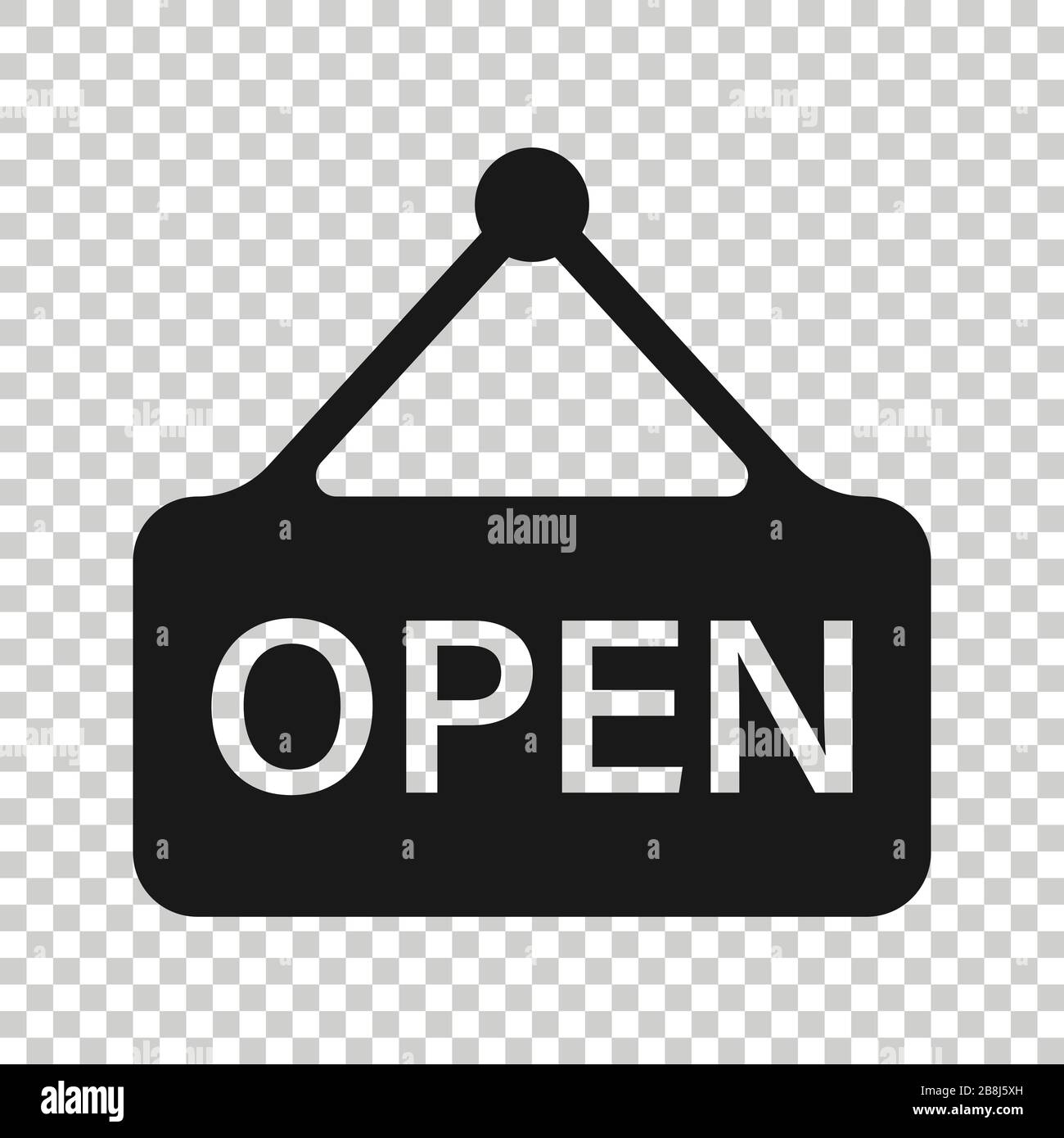 Open sign icon in flat style. Accessibility vector illustration on ...