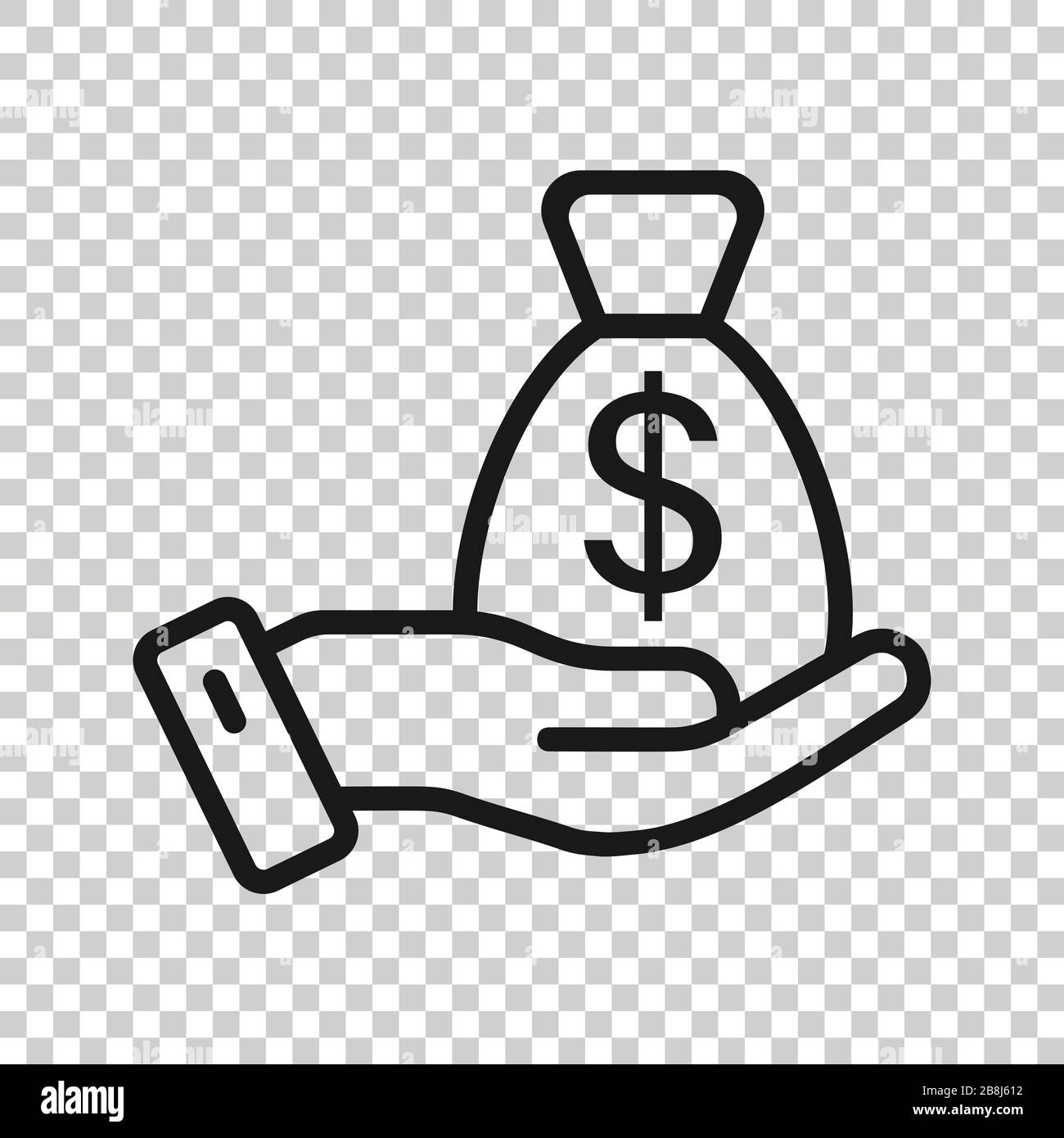 Remuneration icon in flat style. Money in hand vector illustration on ...