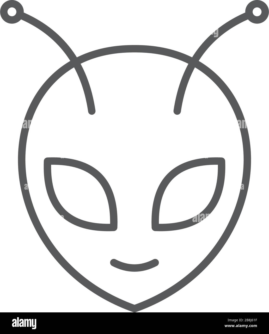 Alien emoticon vector icon symbol isolated on white background Stock ...