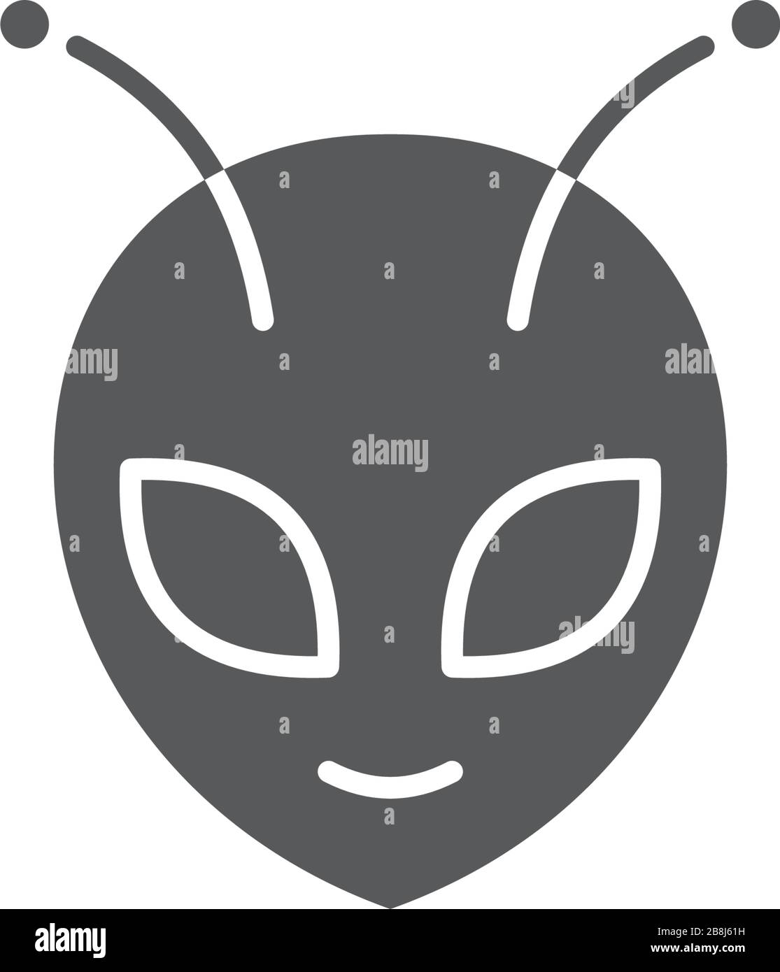 Alien emoticon vector icon symbol isolated on white background Stock ...