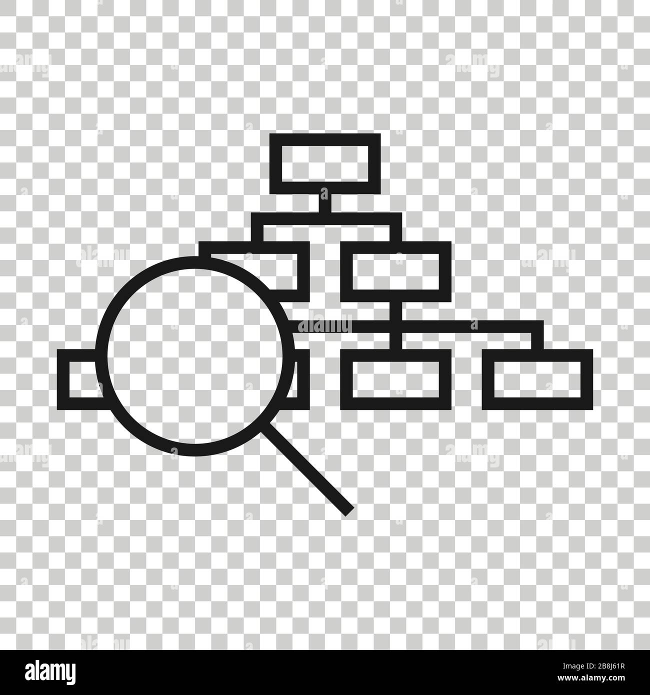 Hierarchy diagram icon in flat style. Structure search vector ...