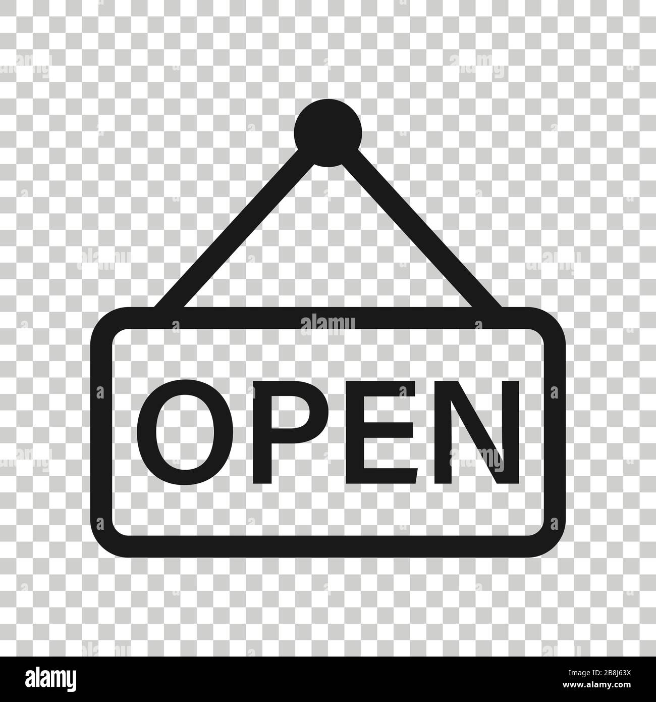 Open sign icon in flat style. Accessibility vector illustration on ...