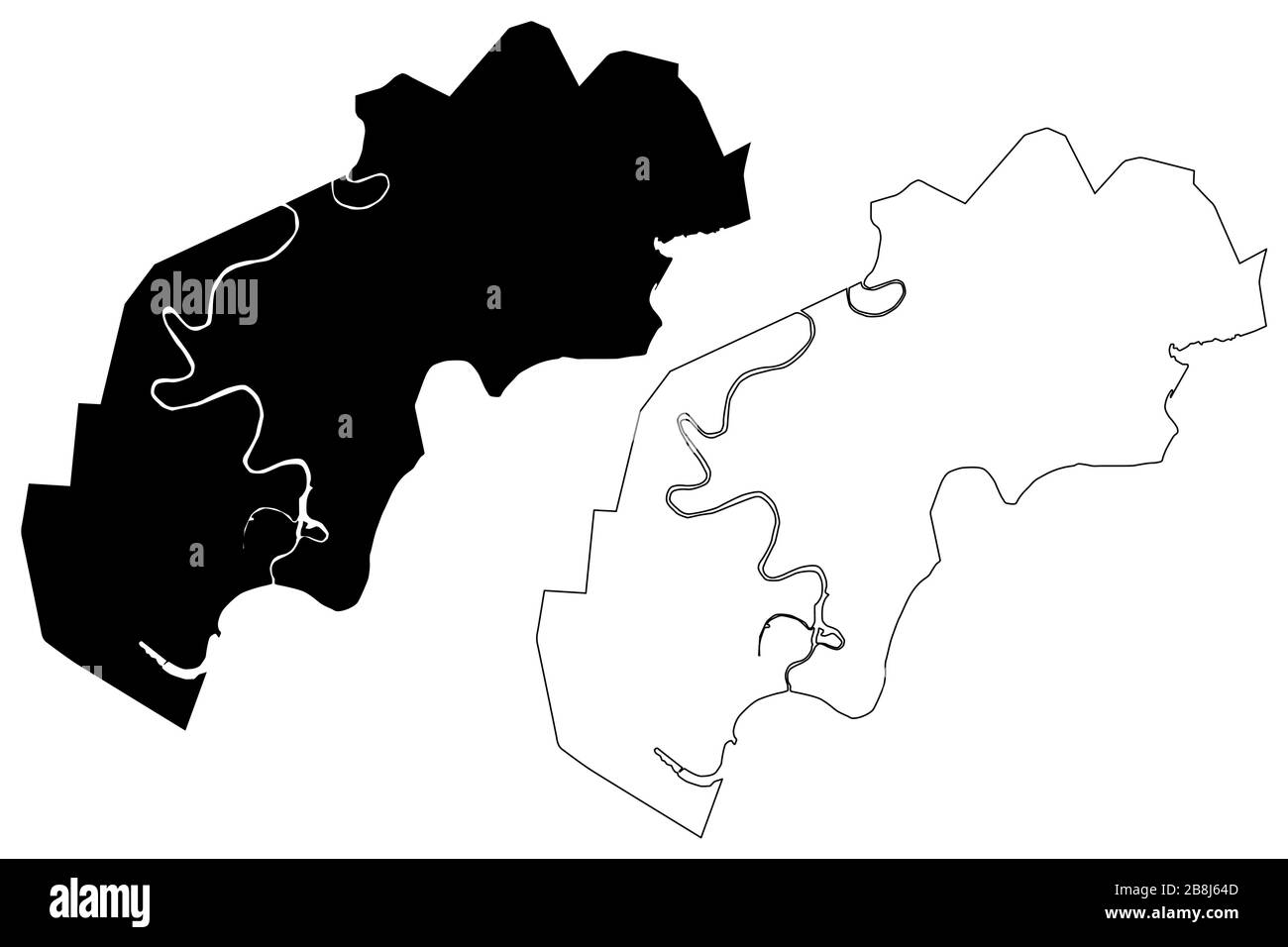 Oral City (Republic of Kazakhstan, West Kazakhstan Region) map vector ...