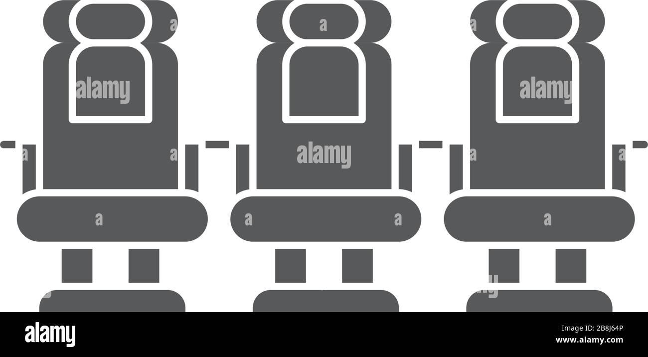 Airplane seats vector icon symbol isolated on white background Stock ...