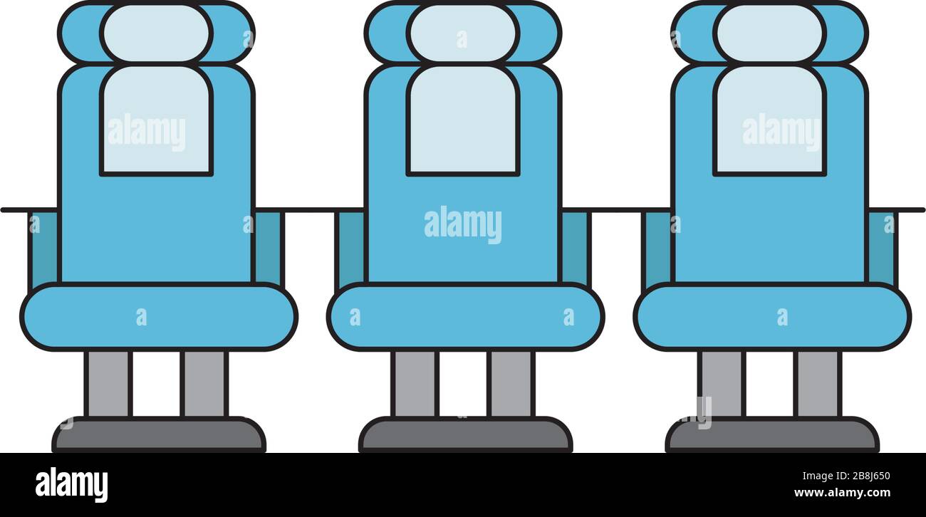 Airplane seats vector icon symbol isolated on white background Stock ...
