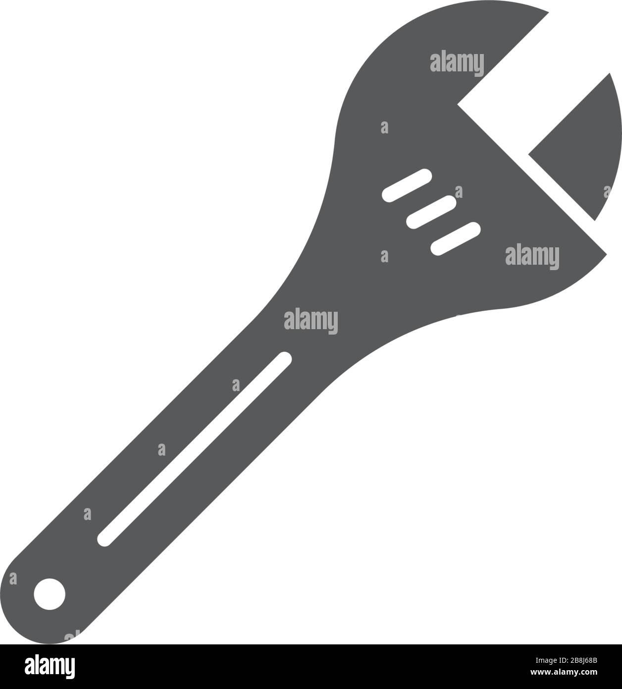 Adjustable wrench vector icon symbol tools isolated on white background ...