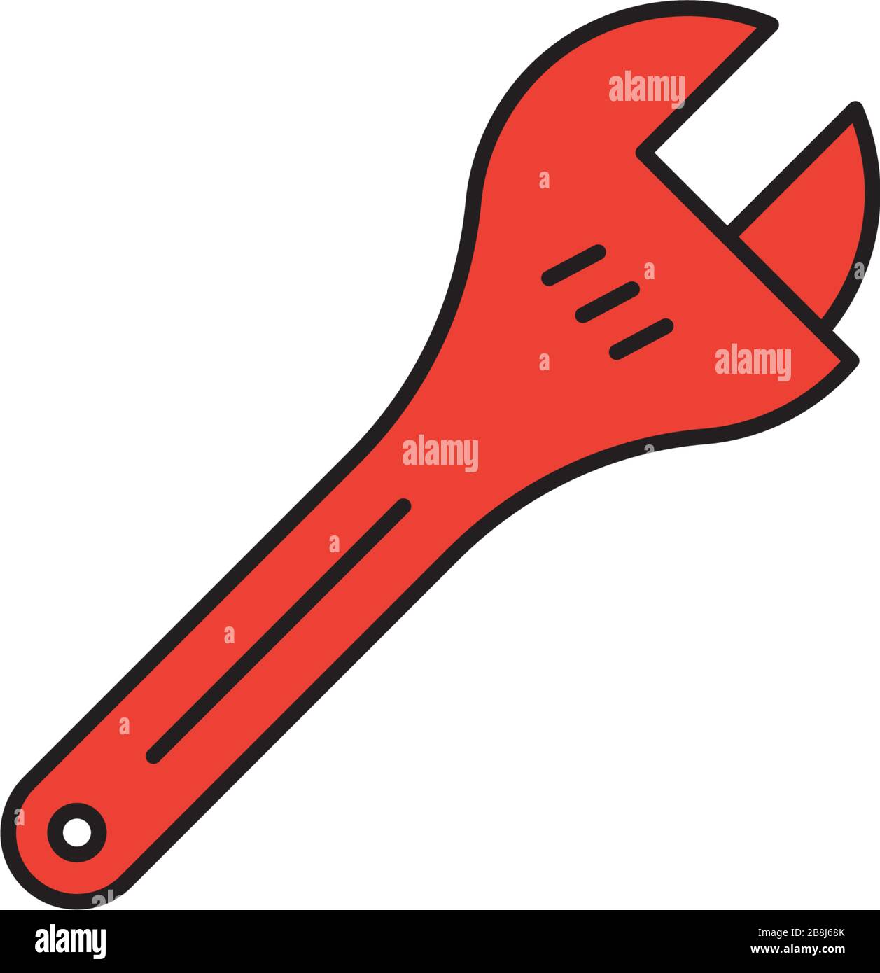Adjustable wrench vector icon symbol tools isolated on white background ...