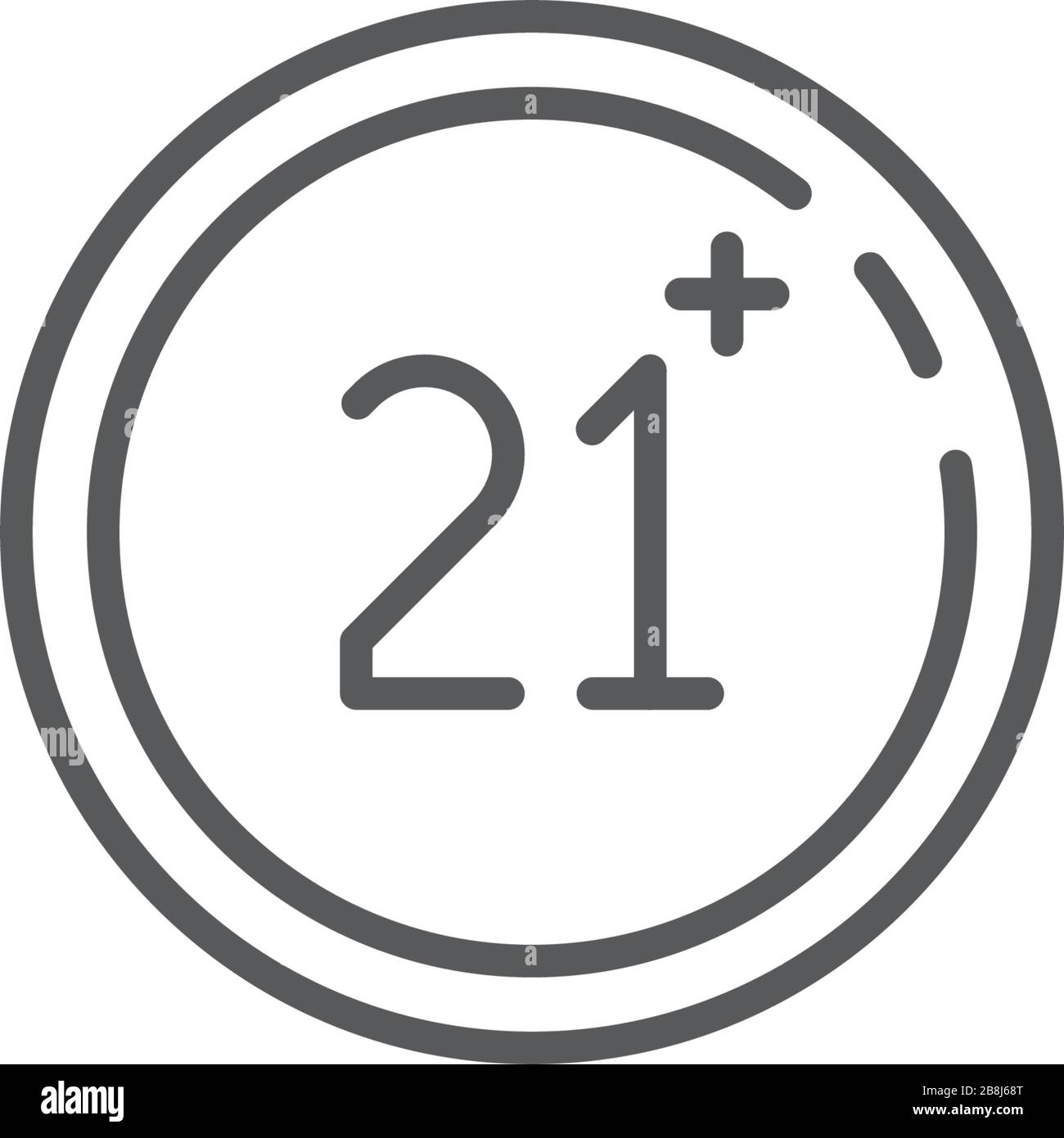 21 plus years old sign vector icon symbol isolated on white background ...