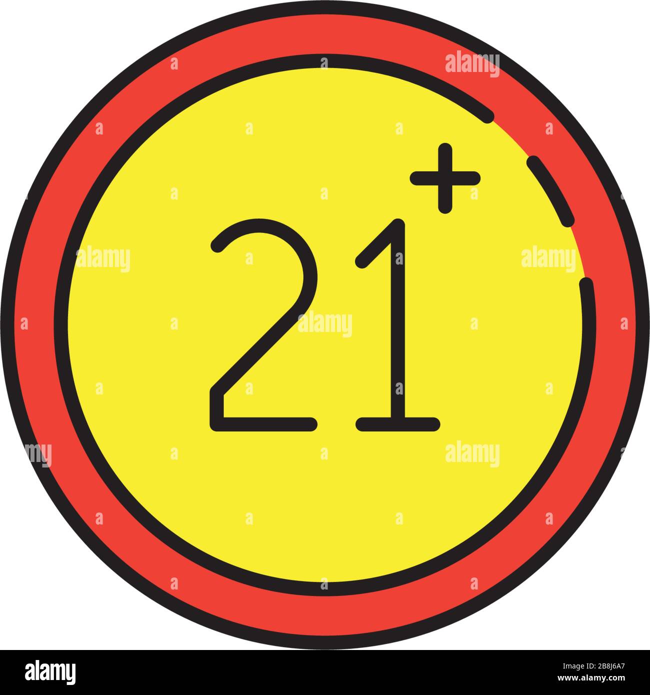 21 plus years old sign vector icon symbol isolated on white background ...