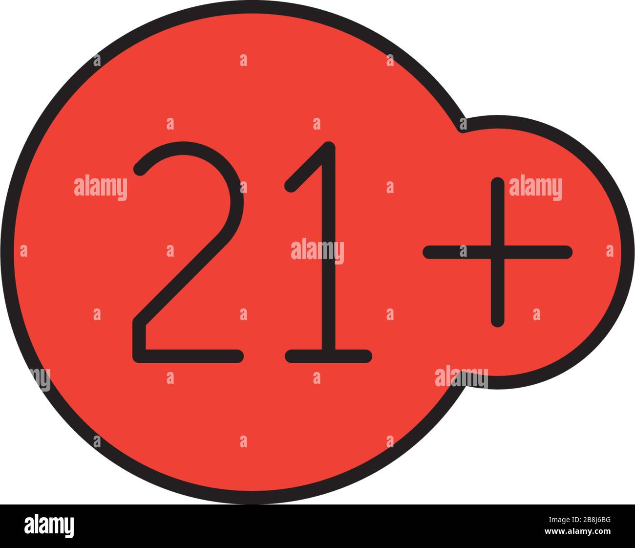 21 plus years old sign vector icon symbol isolated on white background ...