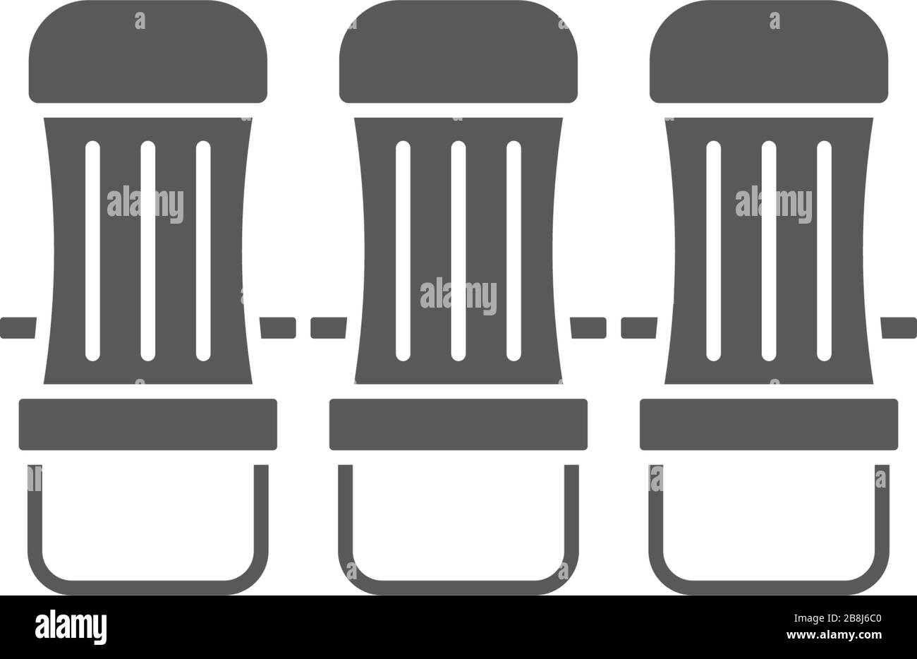 Airplane seats vector icon symbol isolated on white background Stock ...