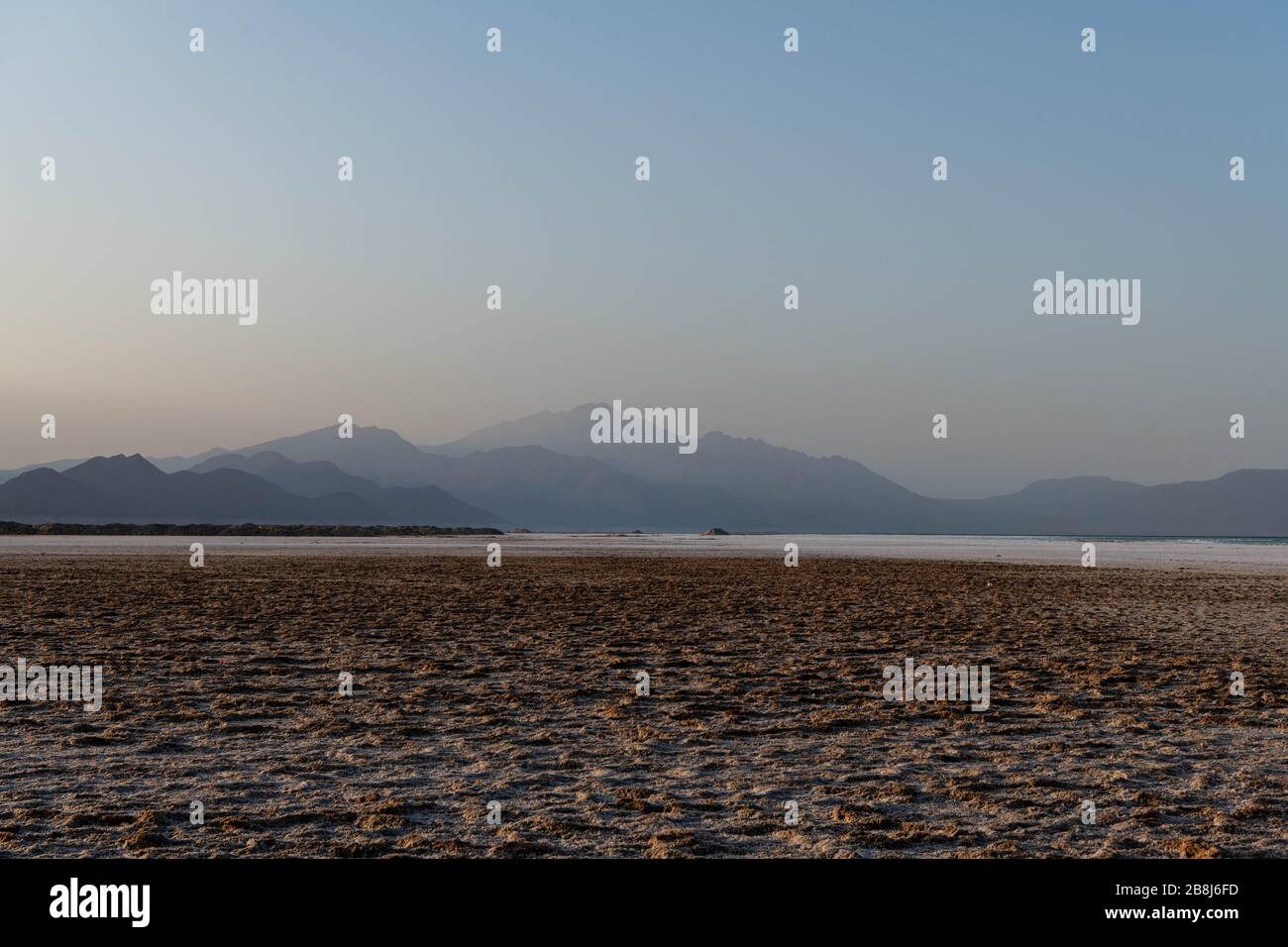 Africa, Djibouti, Lake Assal. Landscape view of lake Assal Stock Photo ...