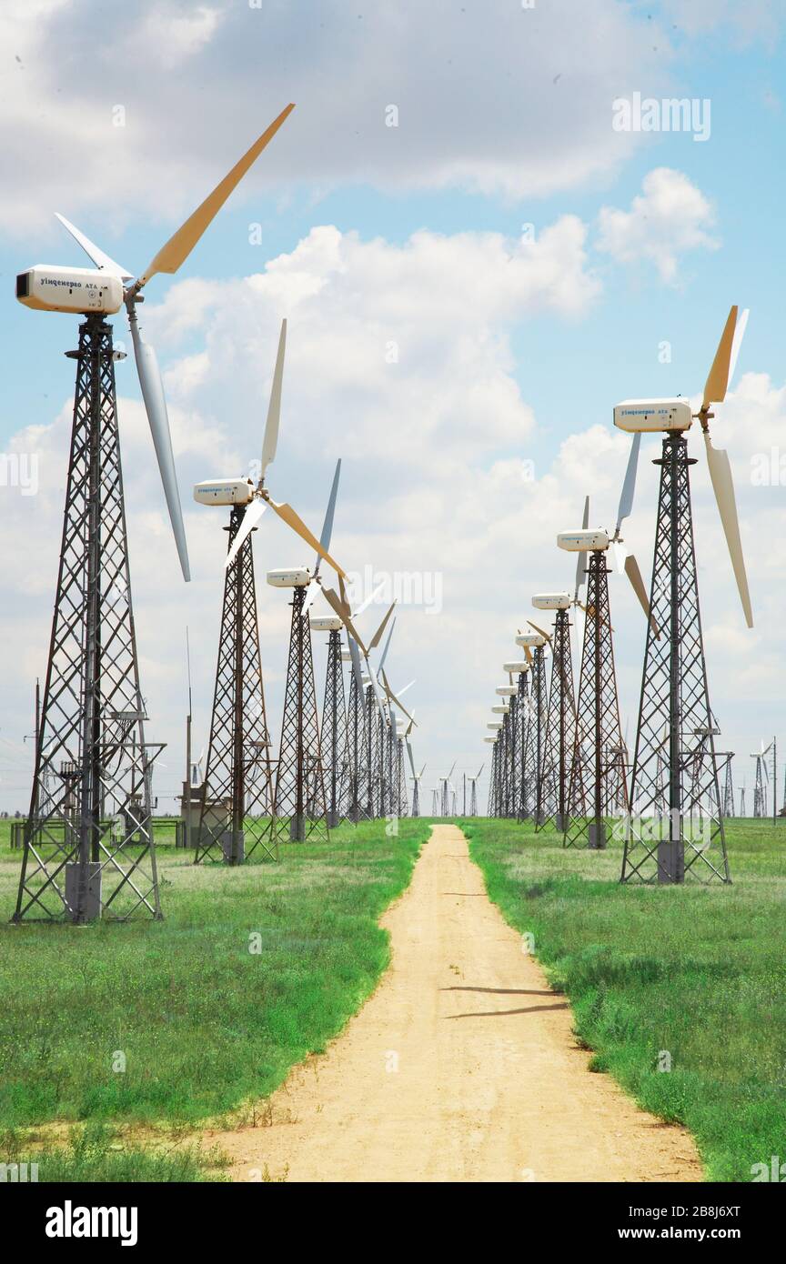 Windmills in wind-farm Stock Photo - Alamy