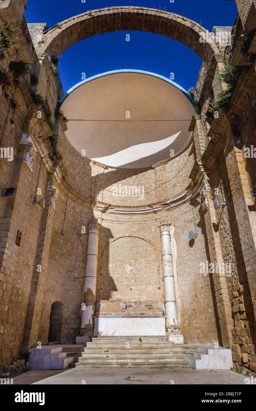 Ruins of medieval mother church, dedicated to Our Lady of Angels and ...