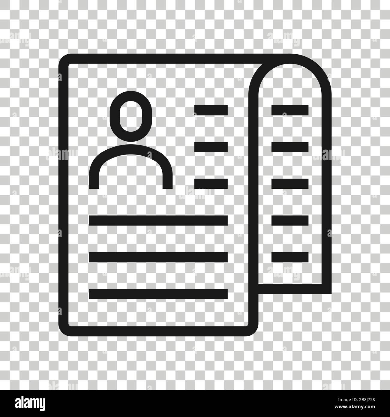 Resume icon in flat style. Contract document vector illustration on ...