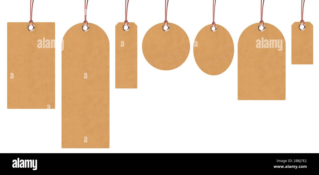 Set of brown tags Stock Photo - Alamy