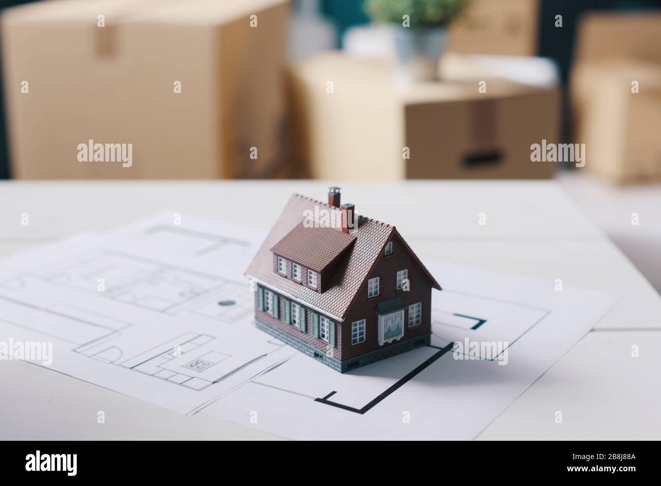 Model house and architectural project: real estate, relocation and home ...