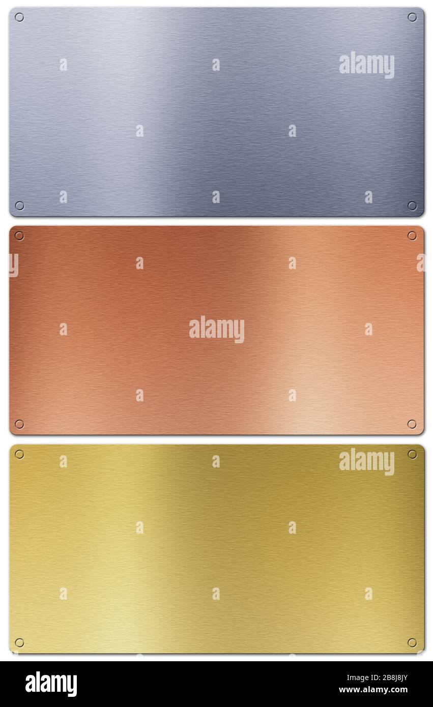 Aluminum, bronze and brass stitched textures Stock Photo - Alamy