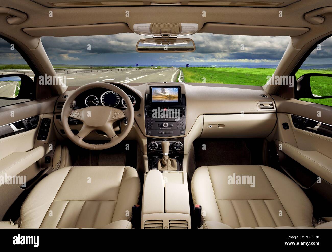 Interior of a modern business car Stock Photo - Alamy