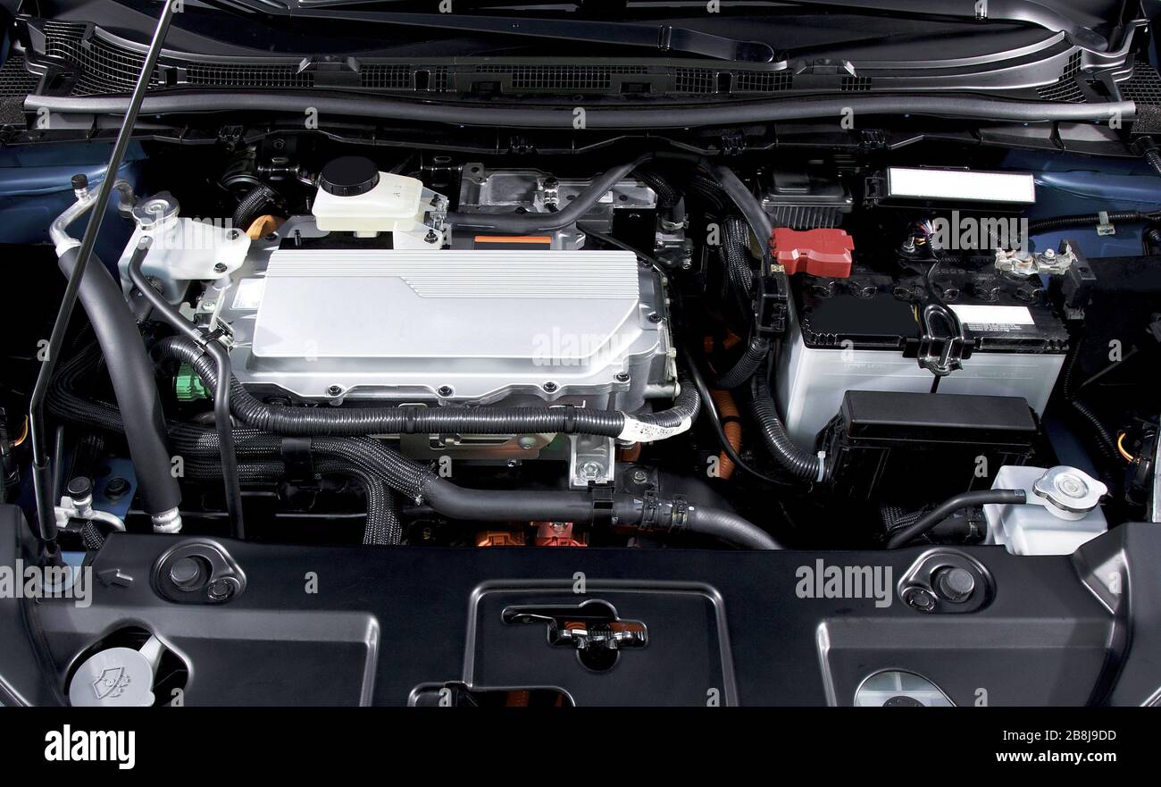 Detailed Car Engine at steel-gray color Stock Photo - Alamy