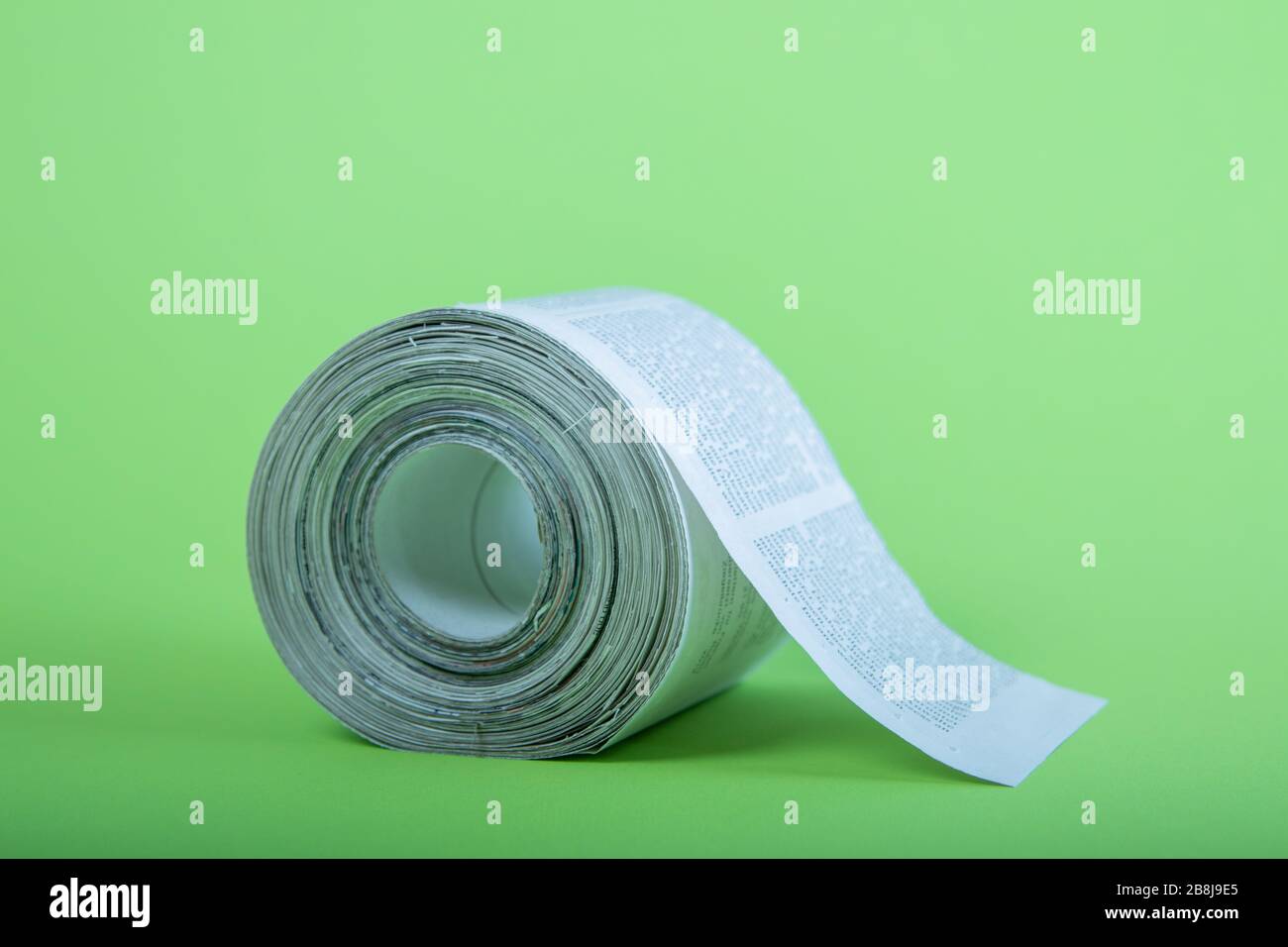 toilet paper made out of newspapers, alternative toilet paper, isolated ...