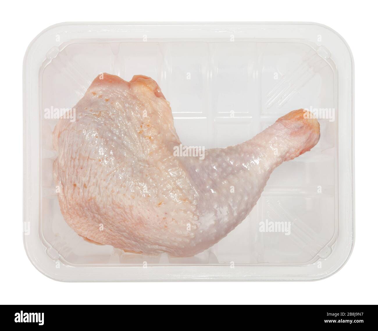 The Chicken leg in box isolated on white background Stock Photo - Alamy