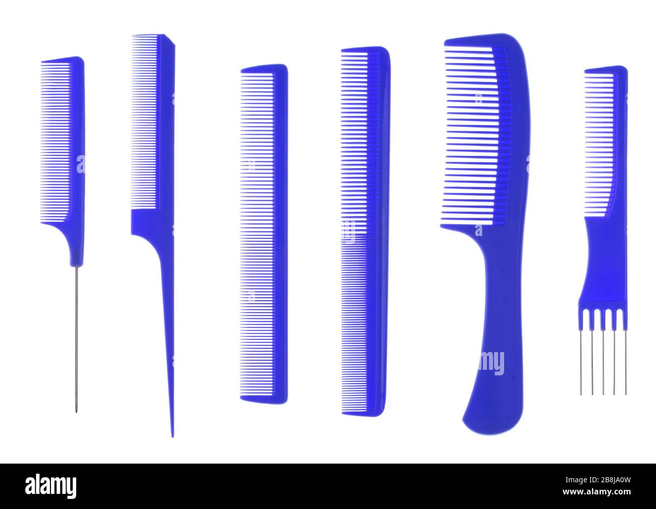 set of combs, hairstyle accessories isolated on white Stock Photo - Alamy