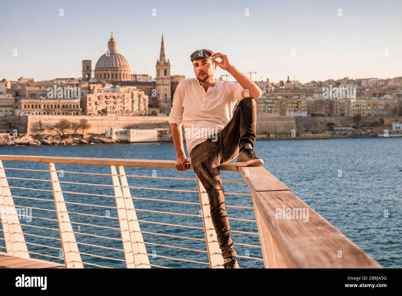 Valletta Malta city Skyline, colorful house balcony Malta Valletta ...
