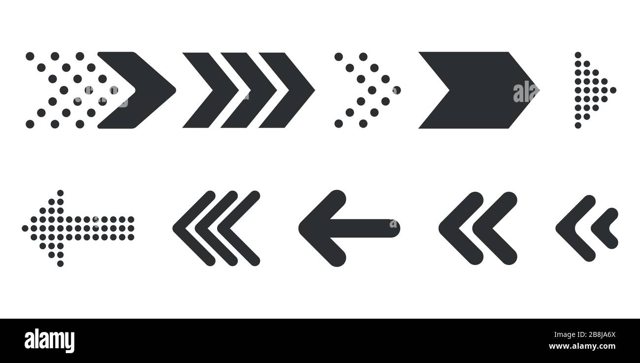 Arrows vector collection with elegant style and black color. Set of 6 ...