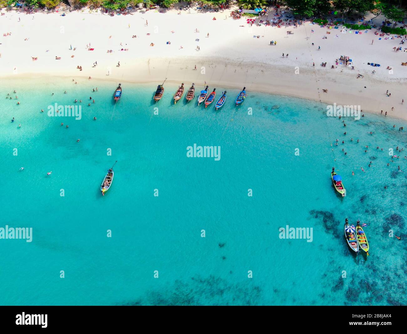 Aerial shooting of Freedom beach, Phuket, Thailand. Beautiful tropical ...