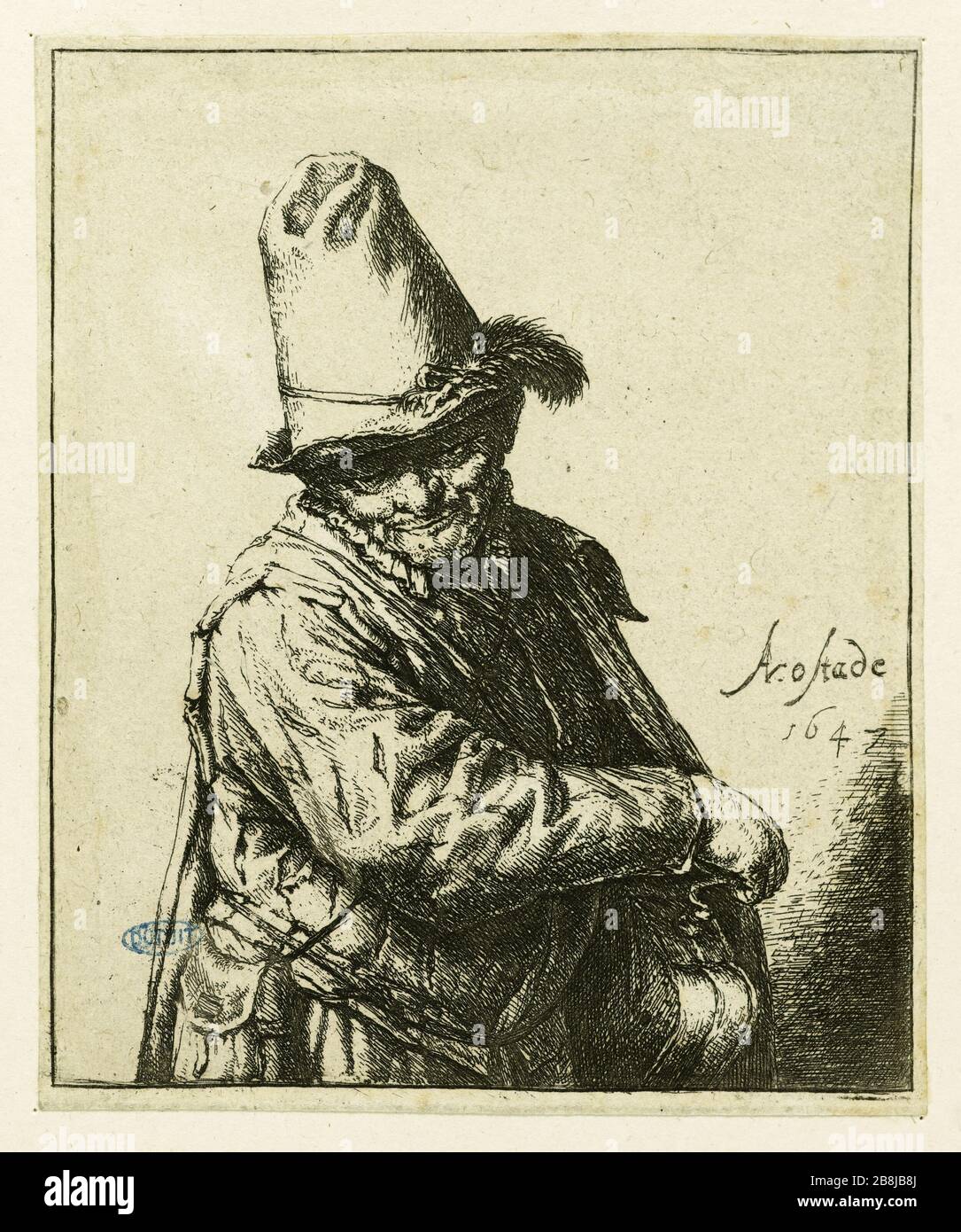 Le vielleur (Bartsch 8) Adriaen Van Ostade (1610-1685). Le vielleur ...