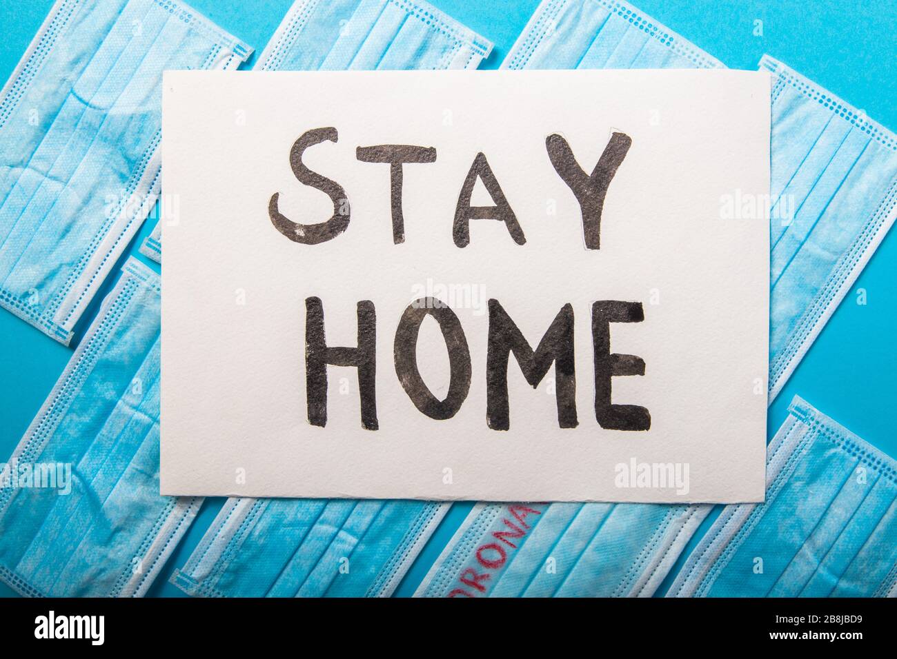 Lets stay home card. Corona Virus 2019 - nCOV. Modern brush calligraphy ...