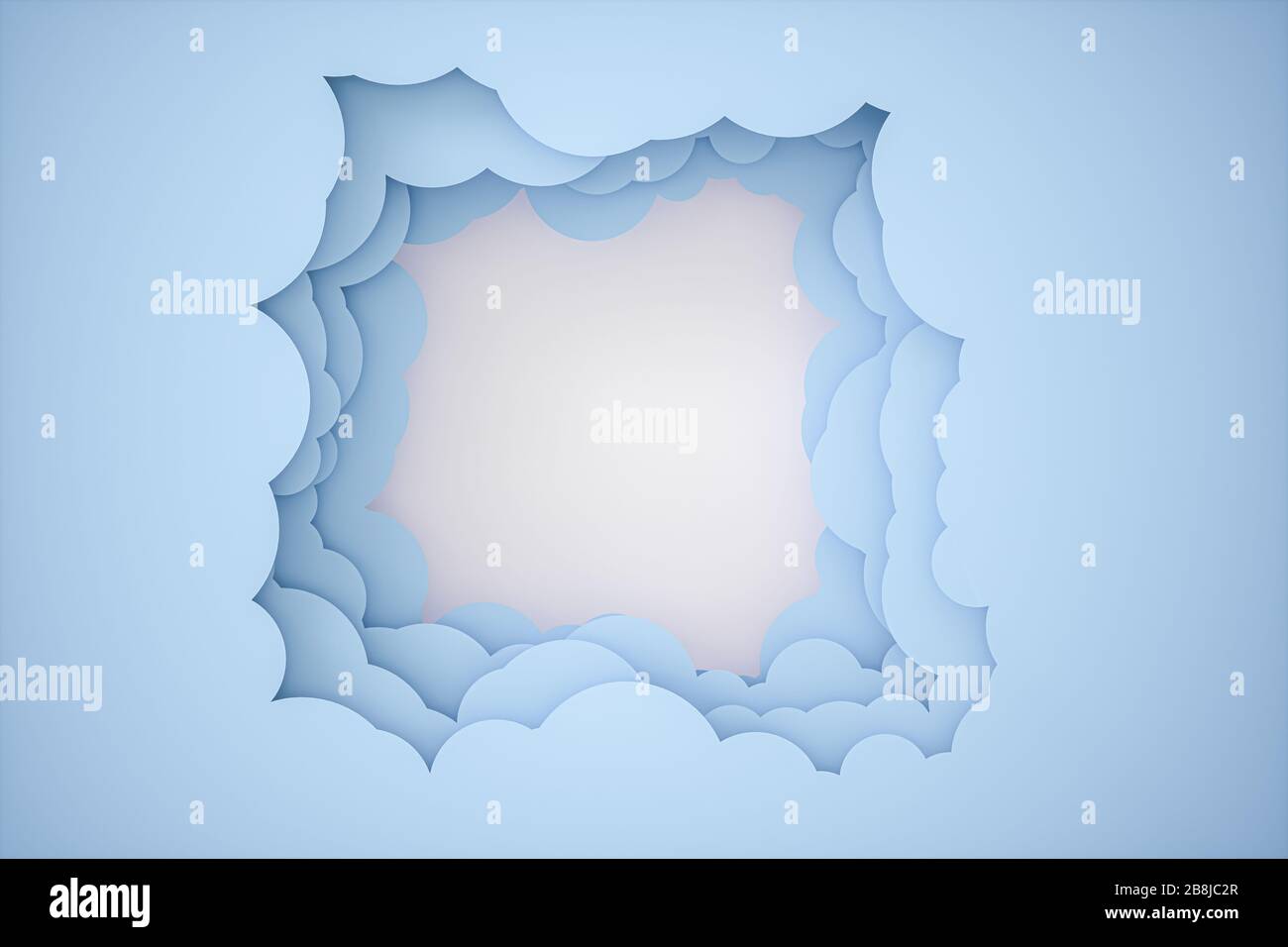 Tearing cartoon card, light background, 3d rendering. Computer digital ...