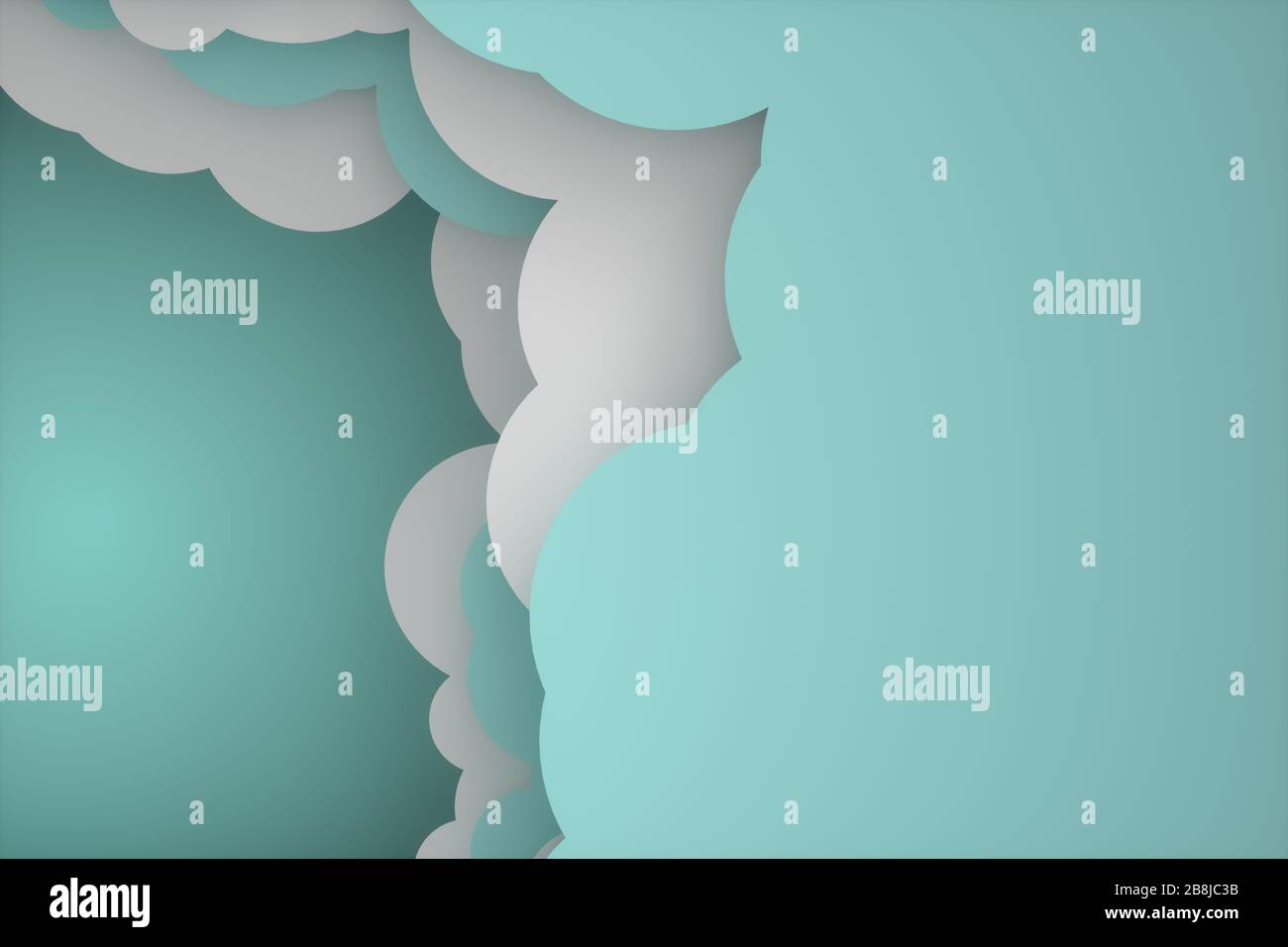 Tearing cartoon card, light background, 3d rendering. Computer digital ...