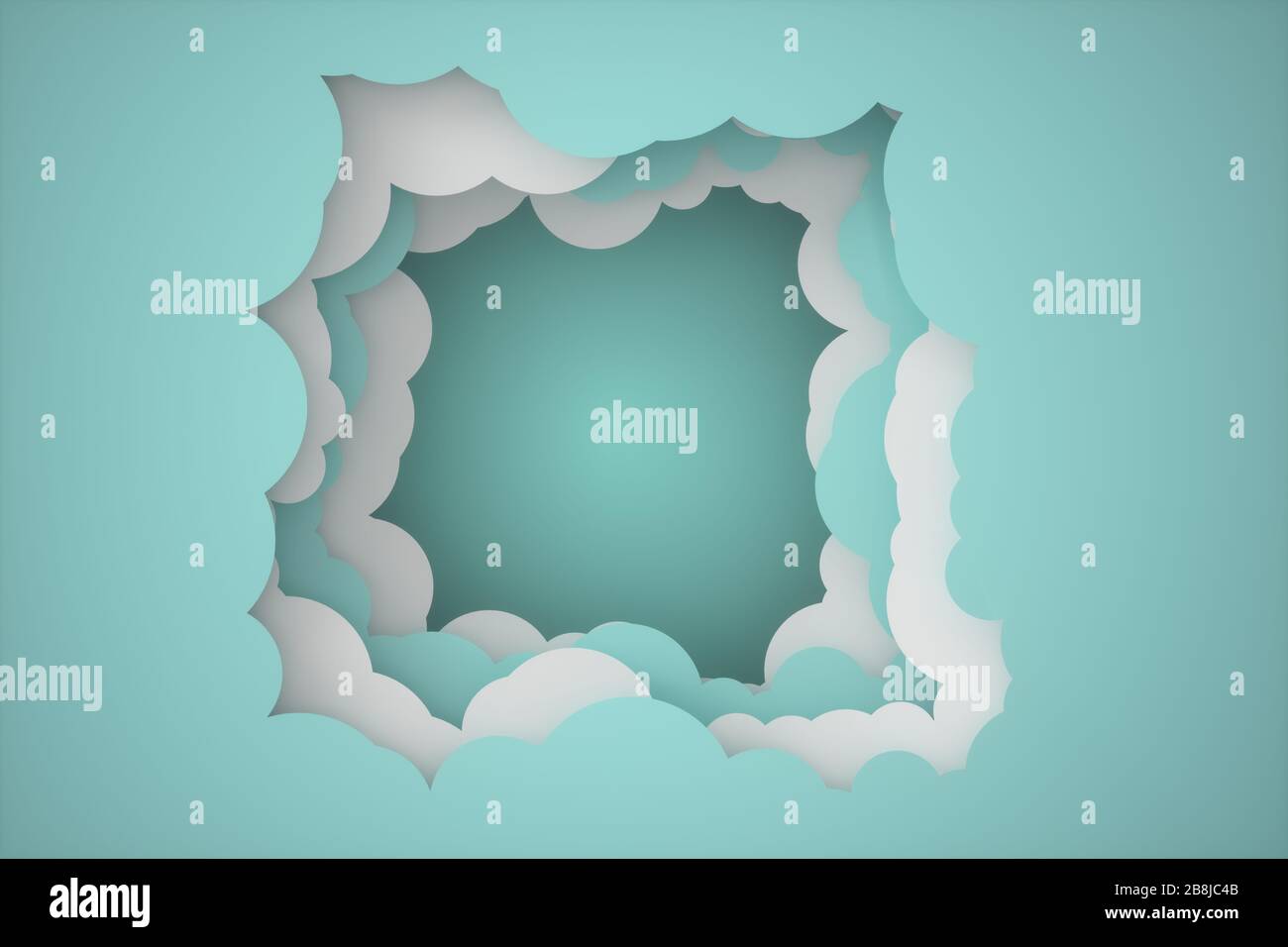 Tearing cartoon card, light background, 3d rendering. Computer digital ...