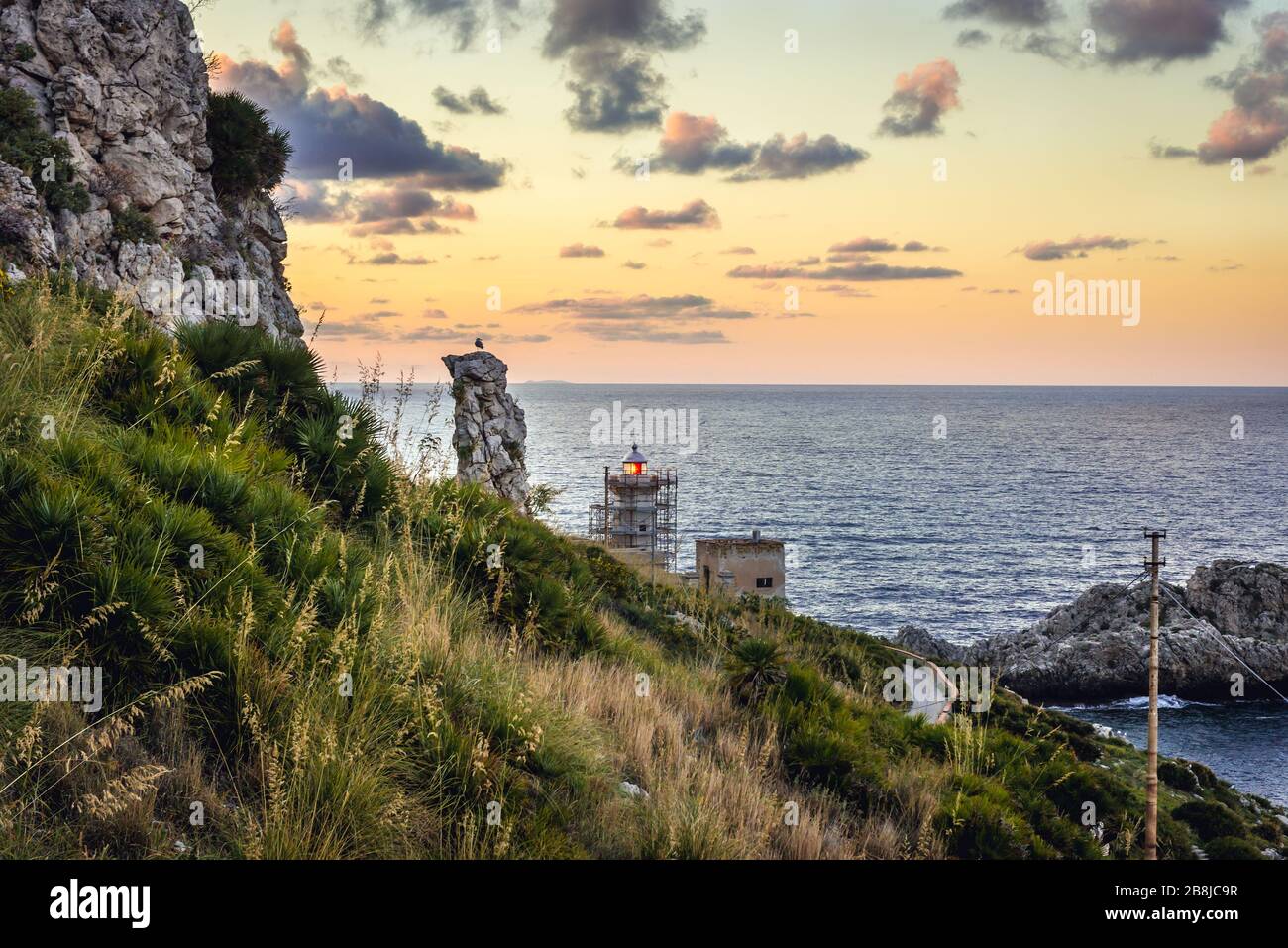 Capo zafferano lighthouse hi-res stock photography and images - Alamy