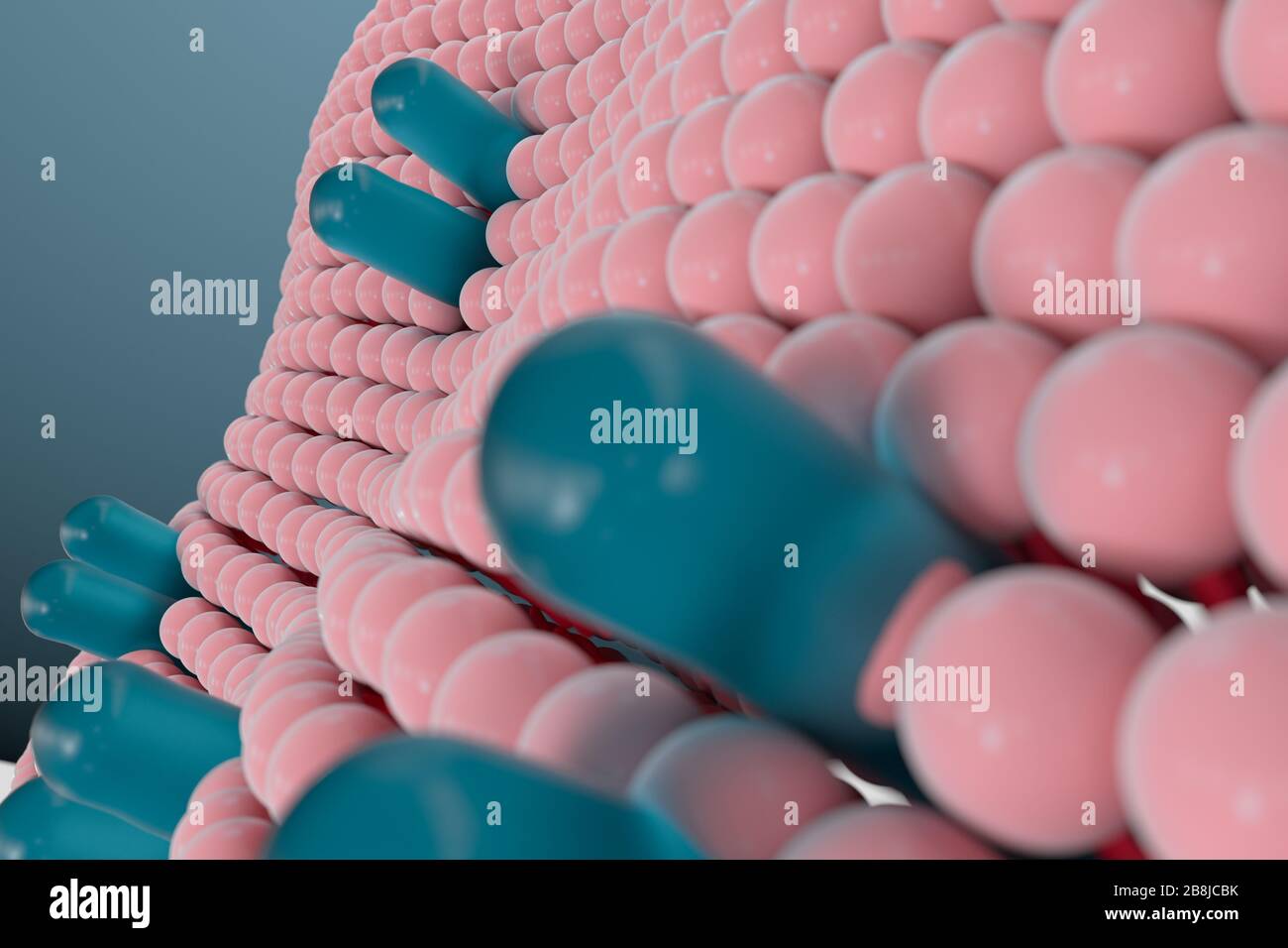 Cell membrane and biology, biological concept, 3d rendering. Computer ...