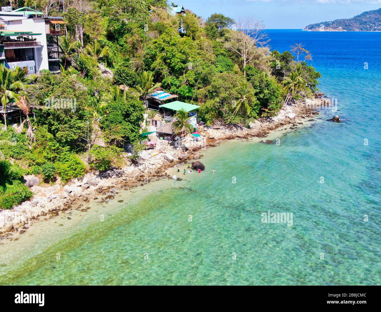 Aerial View With Drone. Tri Trang Beach near Patong Beach, Phuket ...