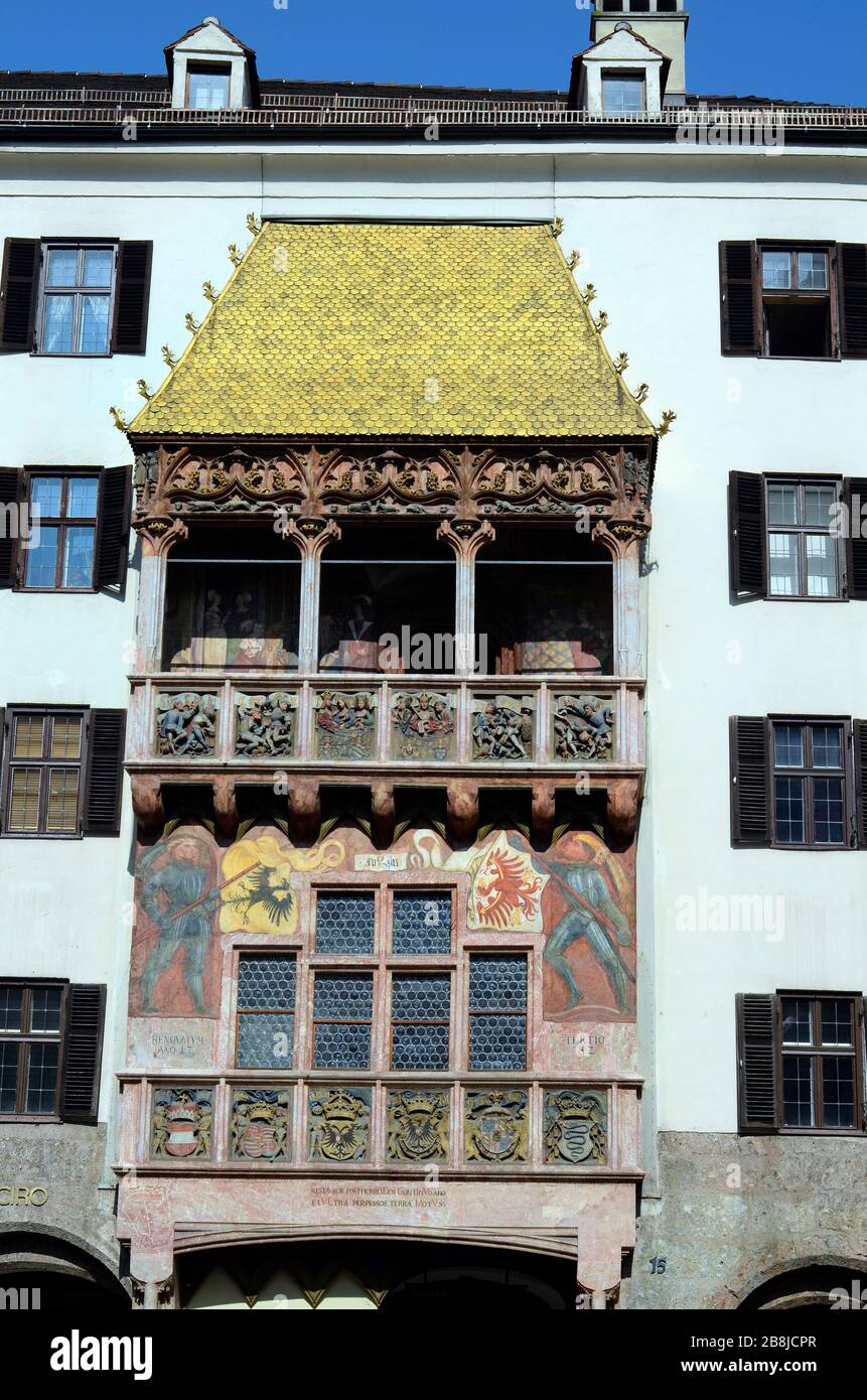 Austria, Tirol, Golden Roof aka Goldenes Dachl, landmark in Innsbruck ...
