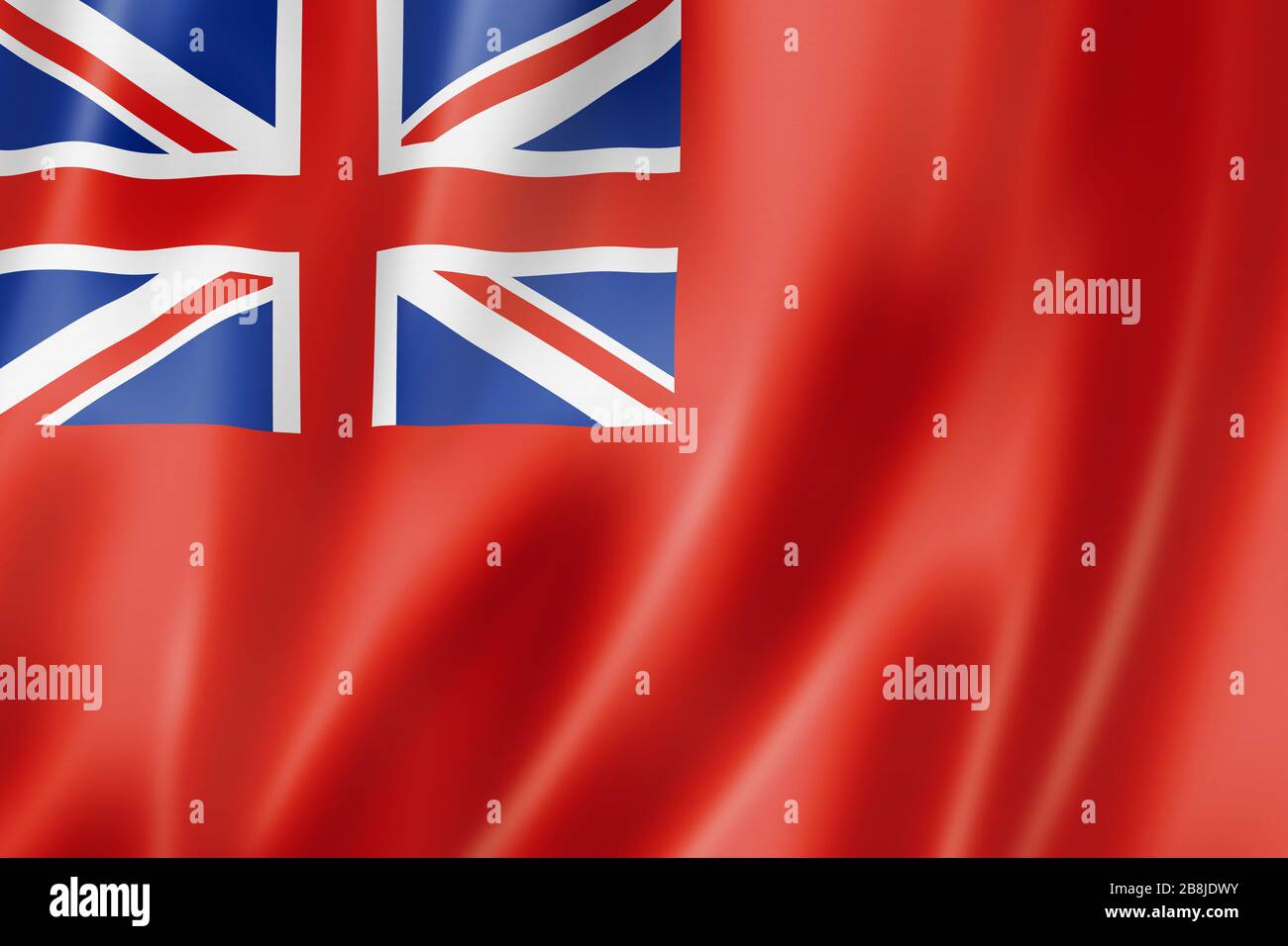 Red ensign, United Kingdom waving flag. 3D illustration Stock Photo - Alamy