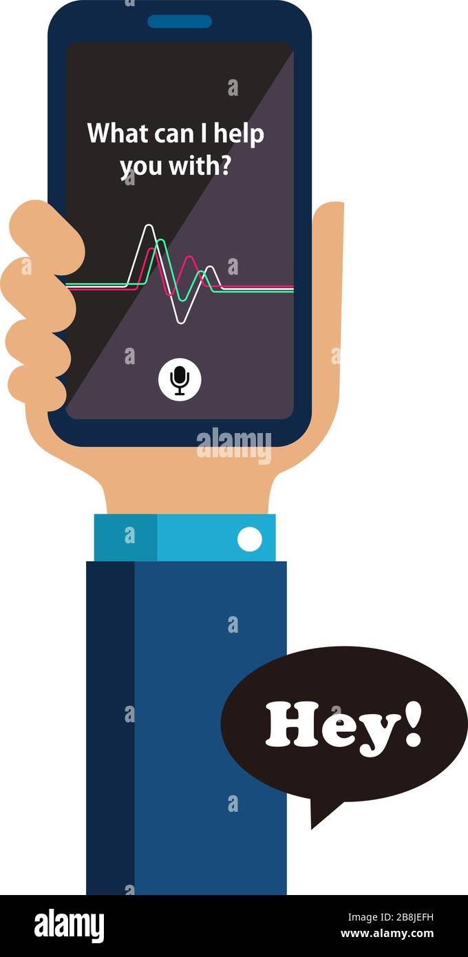 Concierge app ( personal voice assistant / siri ) vector banner ...