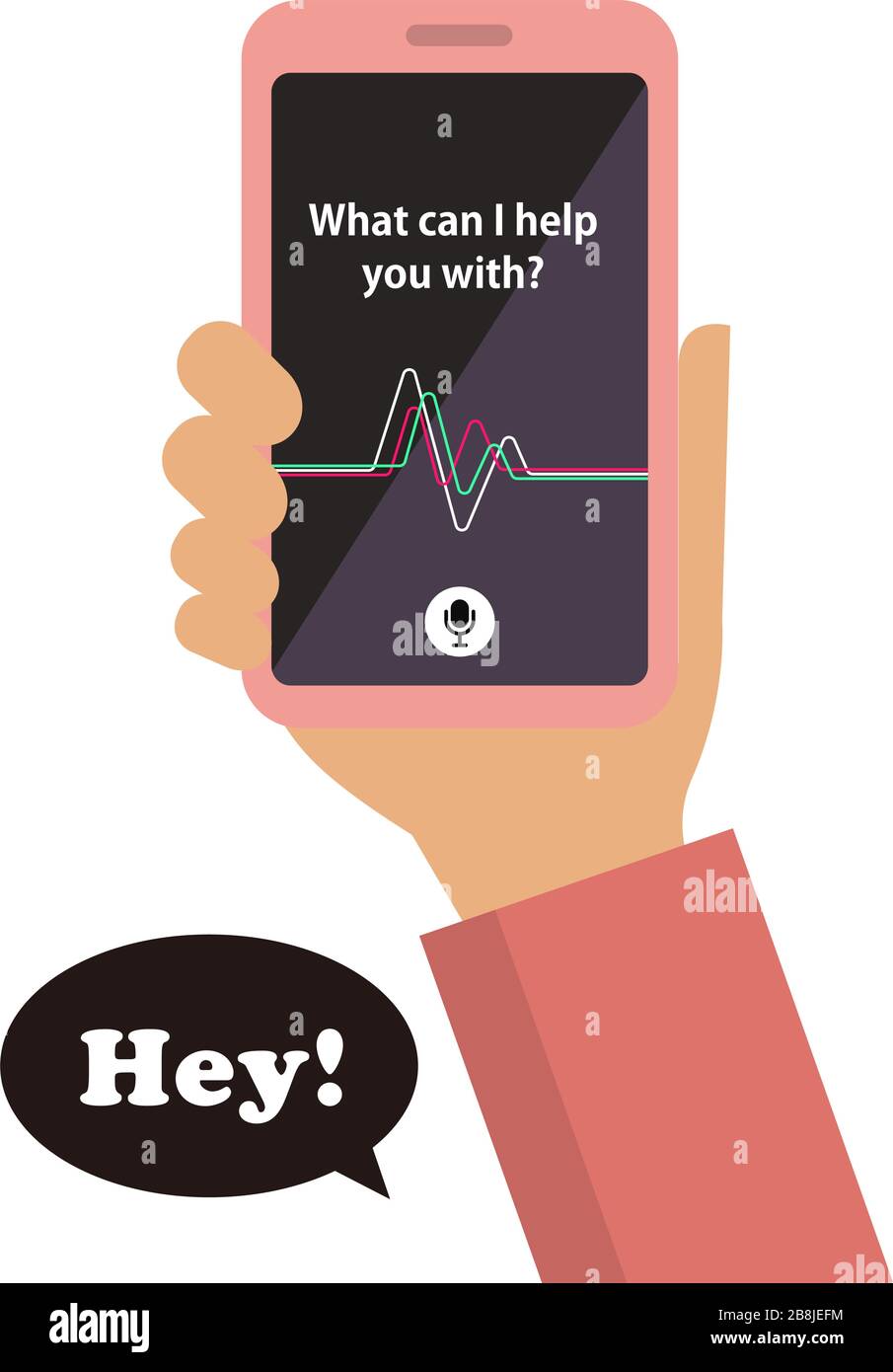 Concierge app ( personal voice assistant / siri ) vector banner ...