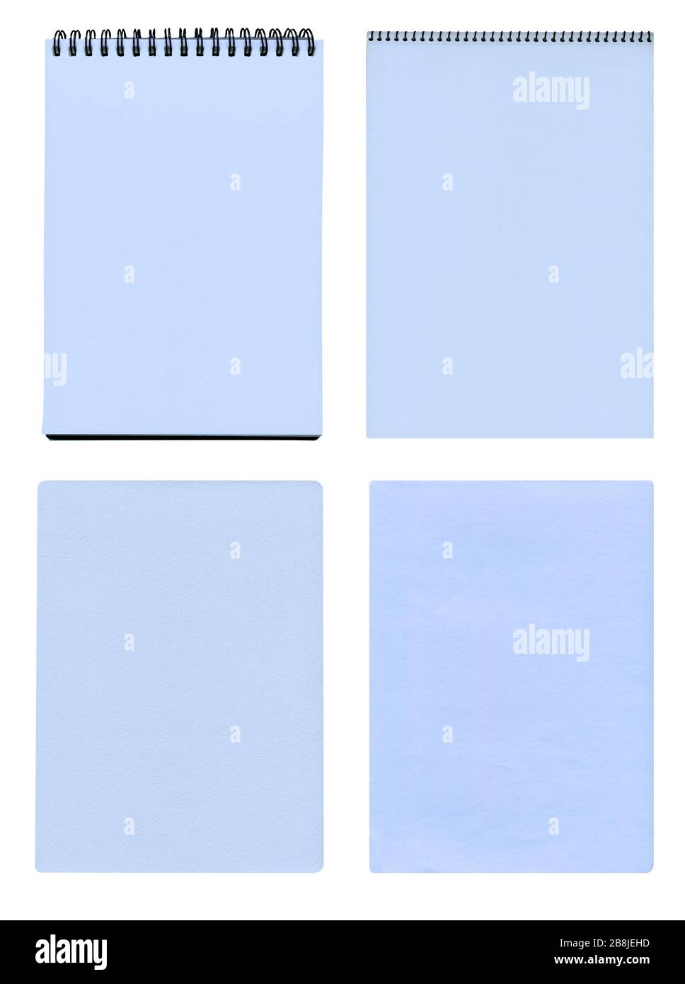 Notebook collection isolated on white background. Blue notebook set ...